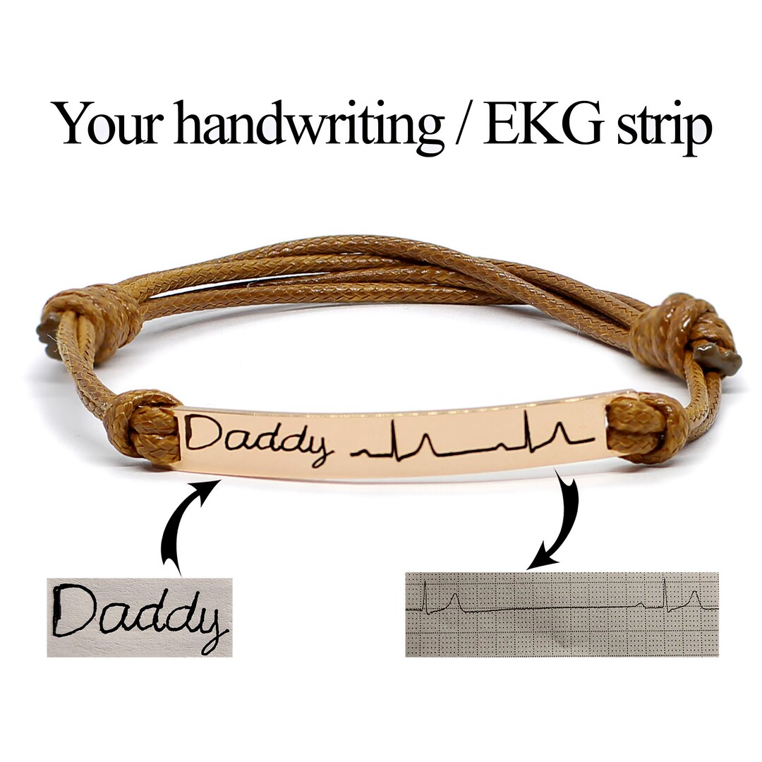 Personalized Bar Bracelet, Fingerprint Bracelet, Handwriting Bracelet ...