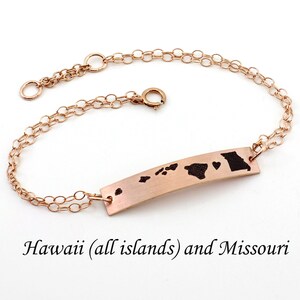 Personalized US States Bracelet State Bracelet Engraved | Etsy