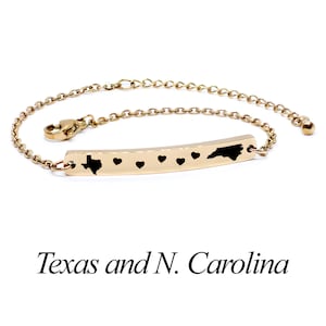 Personalized US States Bracelet, State Bracelet, Engraved State ...