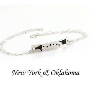 Personalized US States Bracelet, State Bracelet, Engraved State ...
