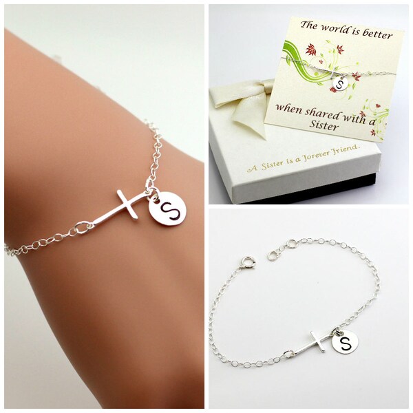 Monogram Cross Bracelet - Etsy