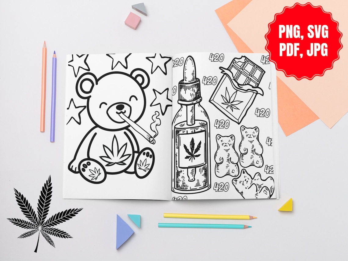 Stoner Coloring Pages for Adults 420 Friendly Printable Adult Colouring ...
