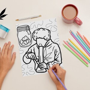 Stoner Coloring Pages for Adults 420 Friendly Printable Adult Colouring ...