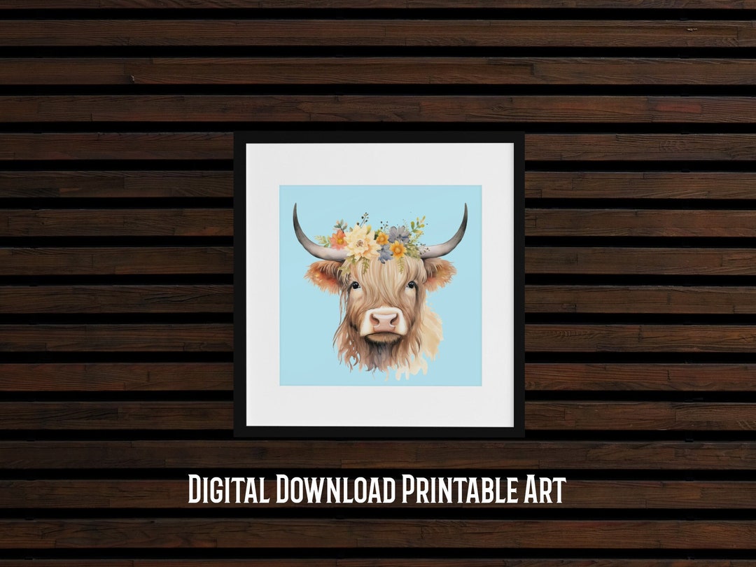 Highland Cow Wall Decor Art Farmhouse Decor Housewarming Gift - Etsy