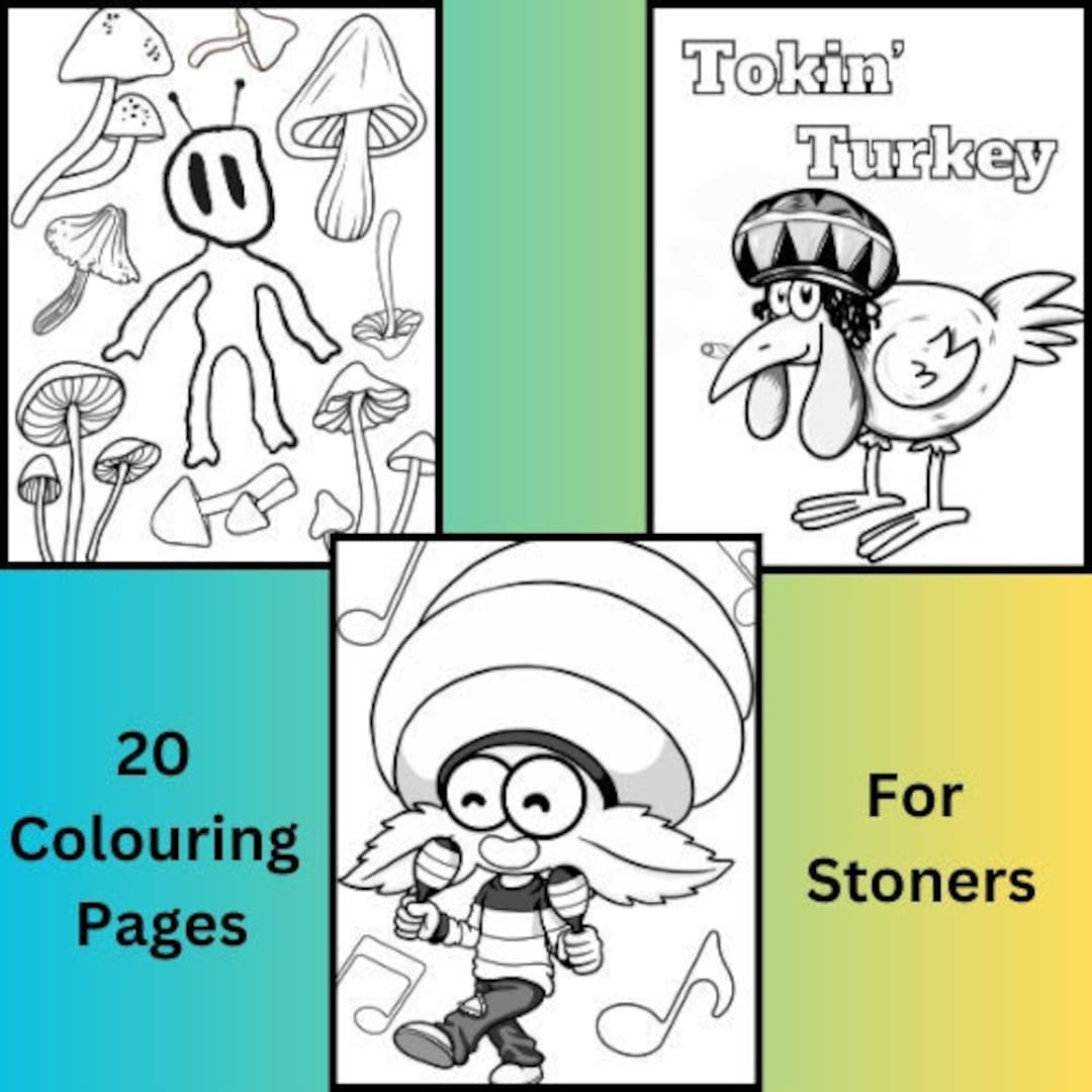Stoner Colouring Book Adult 420 Friendly Printable Colouring Book Weed ...