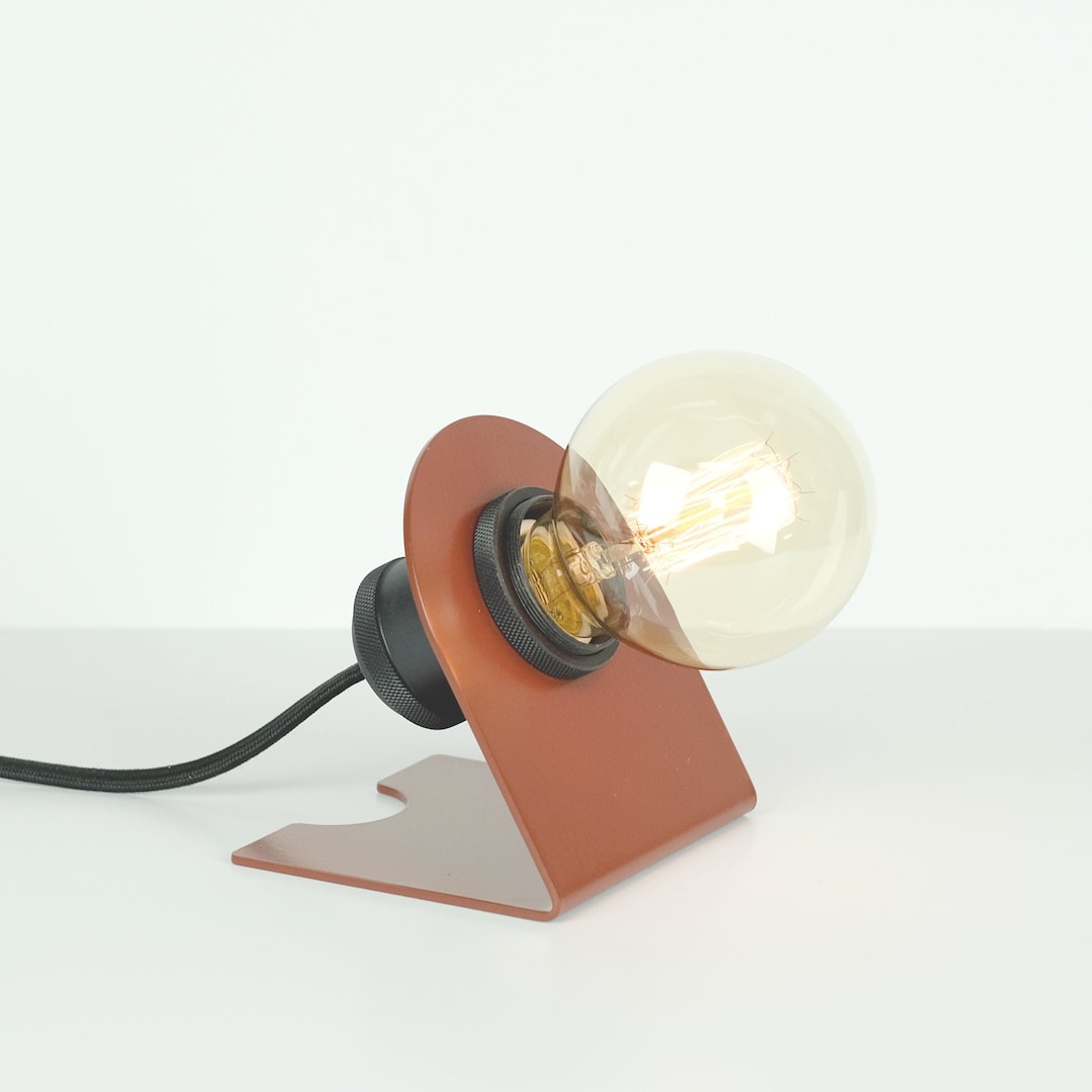 Desk Lamp W/ Solid Steel Body | Modern Task Light W/ Exposed Socket ...