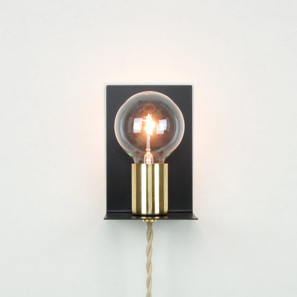 Plug-in Wall Sconce With Socket Cup & Steel Backplate - 8' Twisted ...