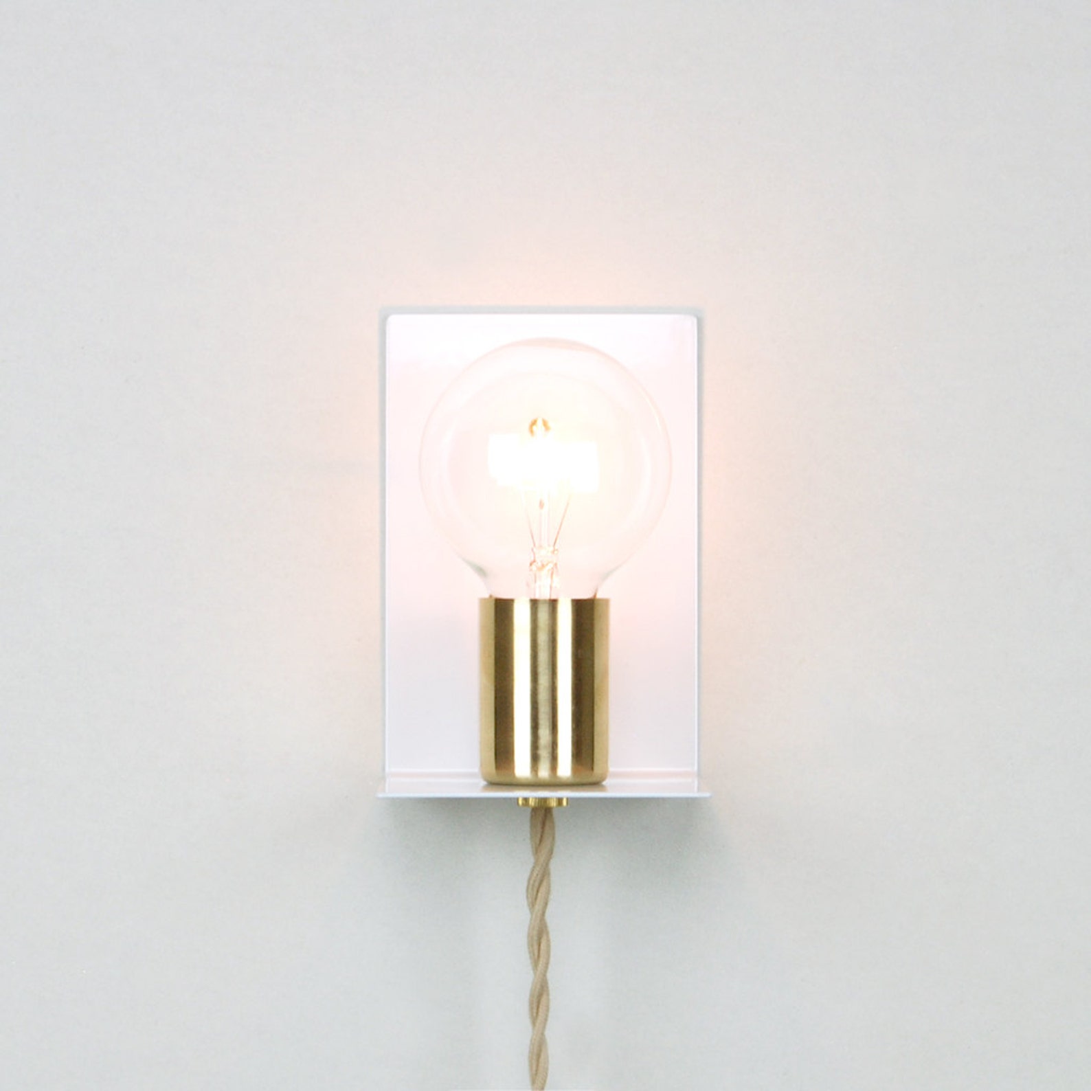 Plug-in Wall Sconce With Socket Cup & Steel Backplate - 8' Twisted ...