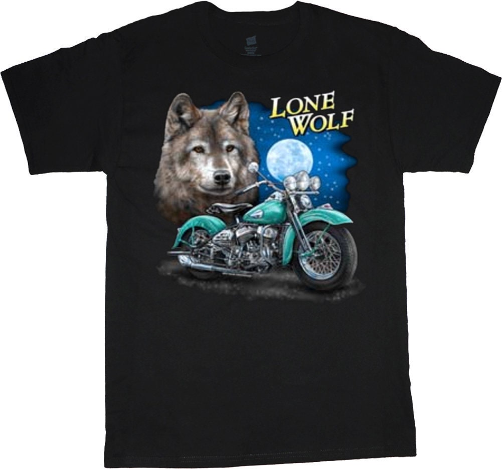 Lone Wolf T-shirt Mens Biker Gifts Graphic Tees - Etsy