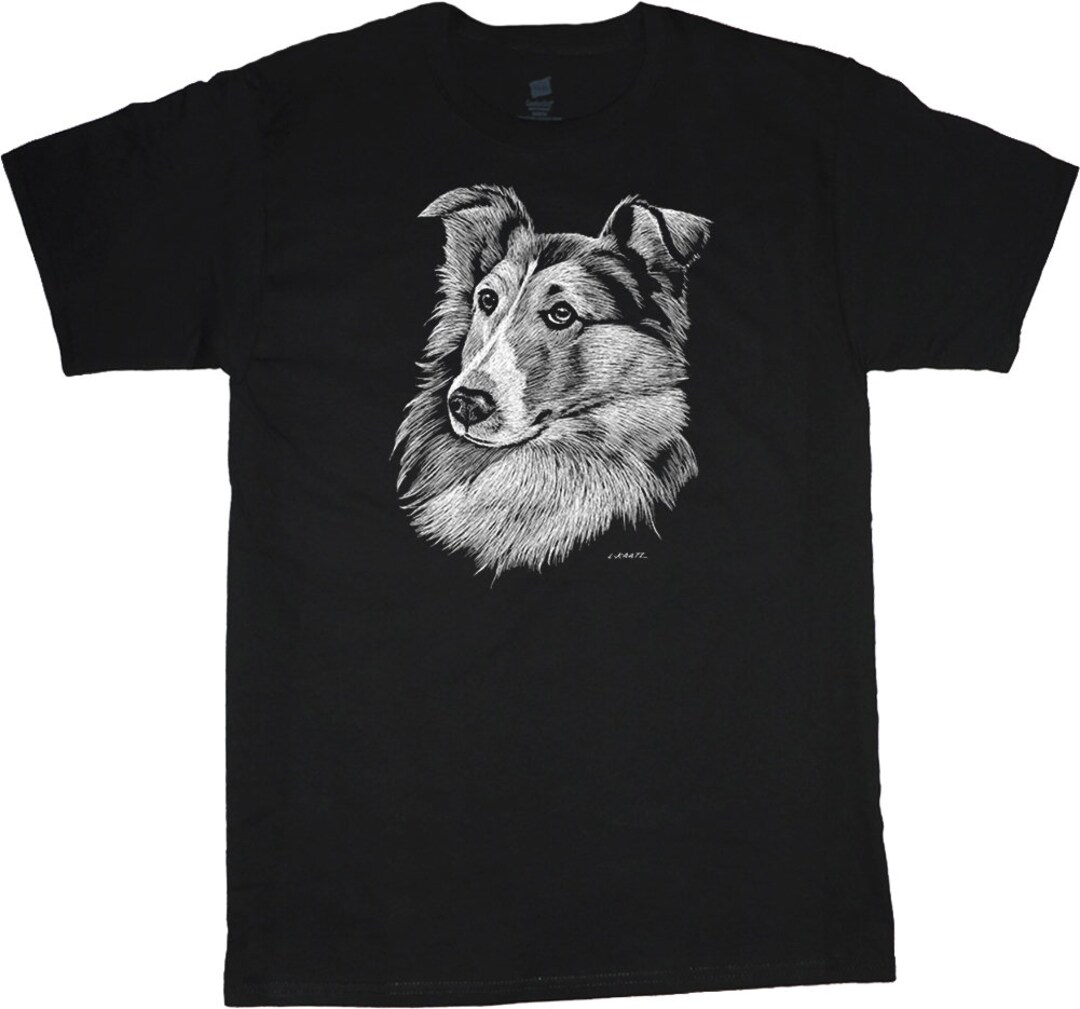 Shetland Sheepdog T-shirt Dog Breed Portrait Face Tee - Etsy