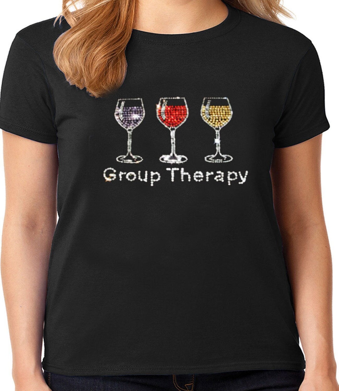 Wine Gifts Rhinestones Wine Glass T-shirt Funny Saying Ladies Tee - Etsy