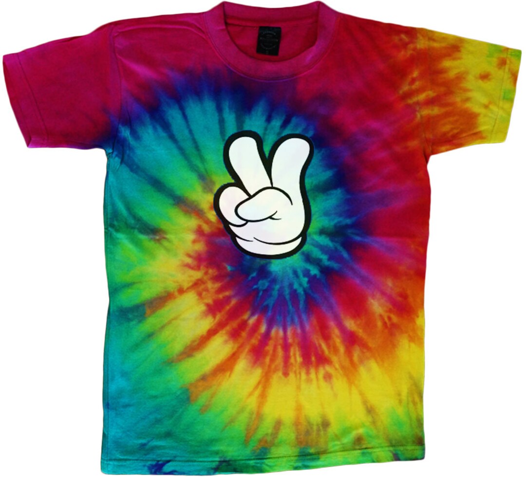 Tie Dye T-shirt Peace Sign Fingers - Etsy