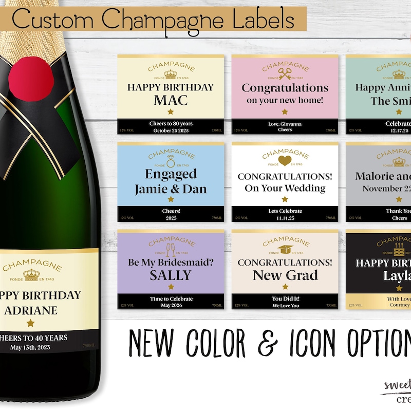 Champagne Labels - Etsy
