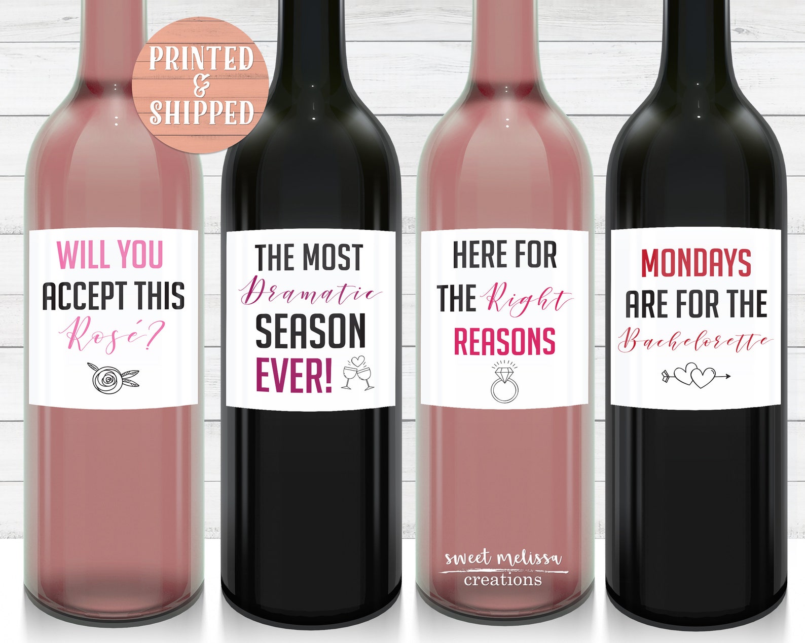Bachelorette Viewing Wine Label Bachelorette Bachelor TV - Etsy