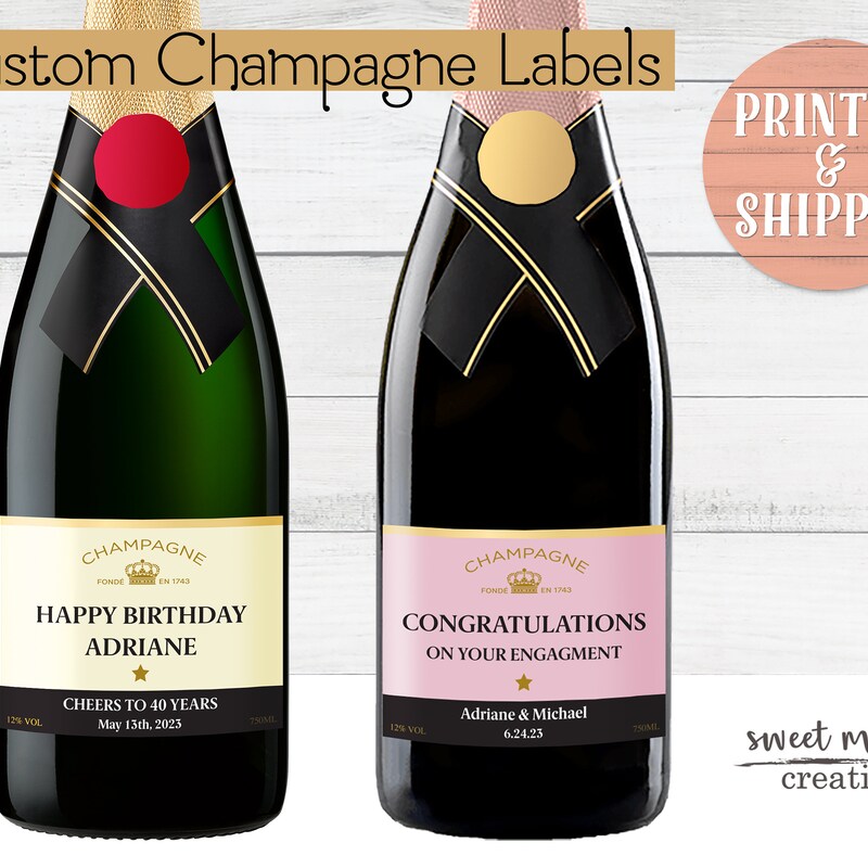 Champagne Labels - Etsy