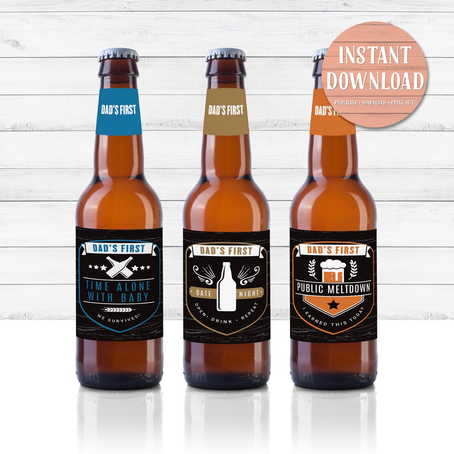 6 New Dad Beer Labels Fathers Day First Time Dad Beer - Etsy