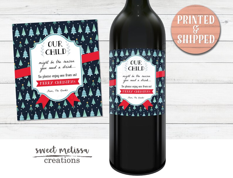 Our Child Might Be the Reason You Drink Wine Label Teacher - Etsy