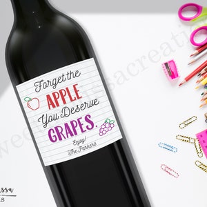 Teacher Wine Label - Teacher Appreciation Week Gift - Teacher End of ...