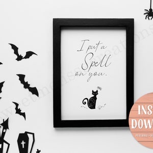 I Put a Spell on You Halloween Sign Fall Decor Digital Download ...