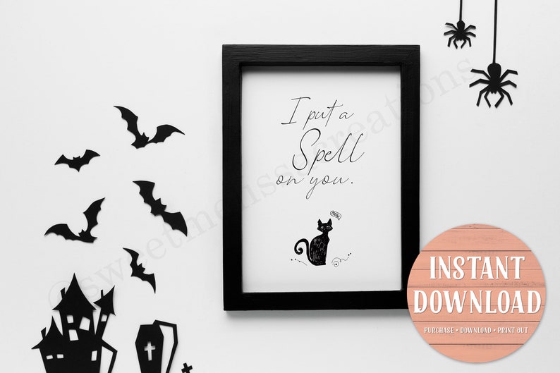 I Put a Spell on You Halloween Sign Fall Decor Digital | Etsy