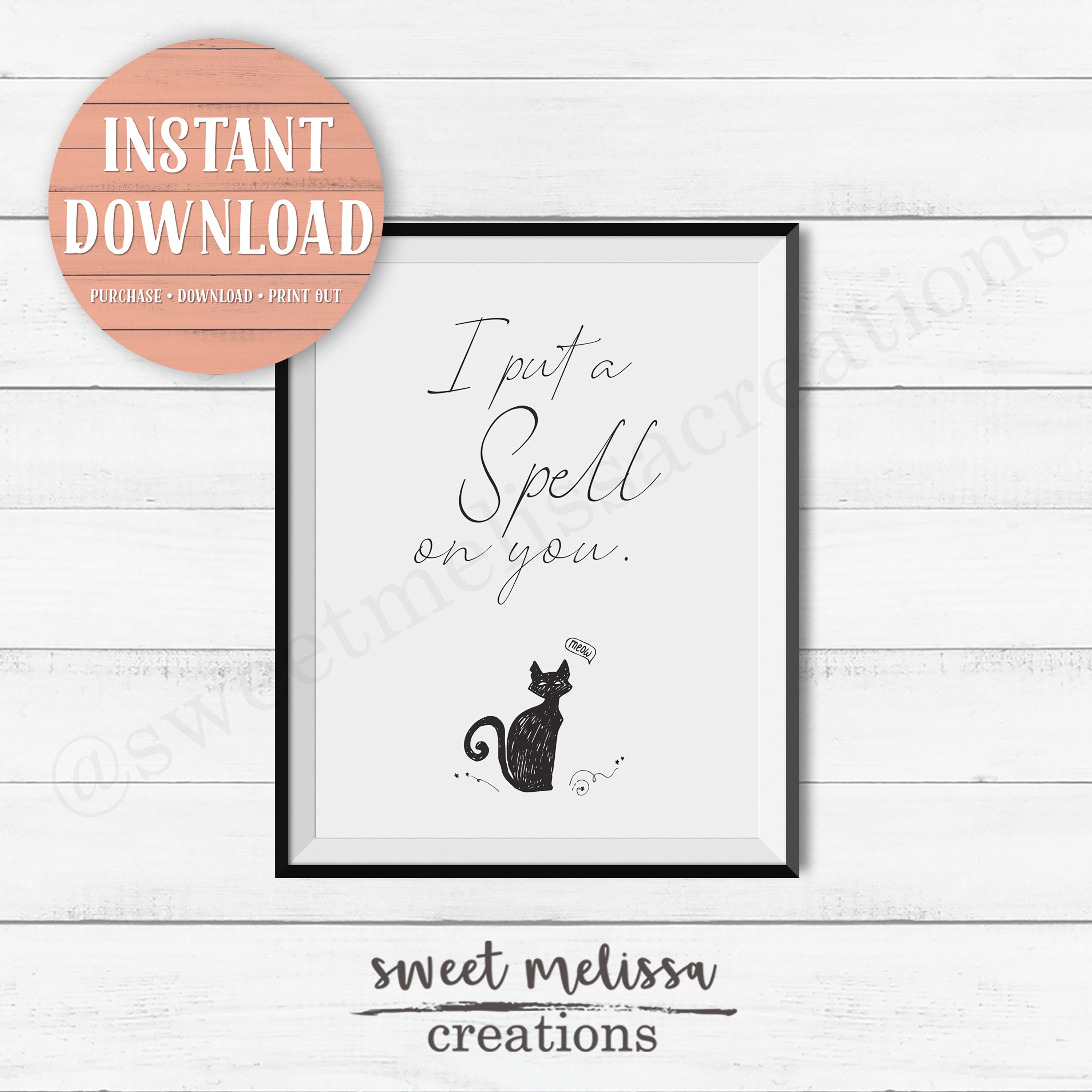 I Put a Spell on You Halloween Sign Fall Decor Digital | Etsy