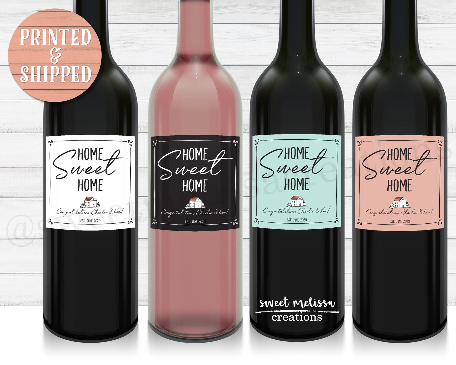 New Home Wine Label Home Sweet Home Customized Housewarming - Etsy