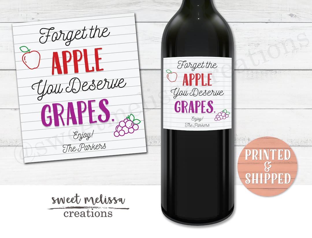Teacher Wine Label - Teacher Appreciation Week Gift - Teacher End of ...