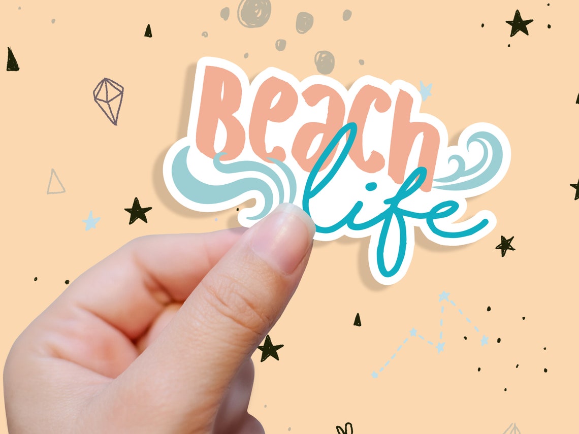 Beach Life Sticker Die-cut Sticker Stickers for Water - Etsy