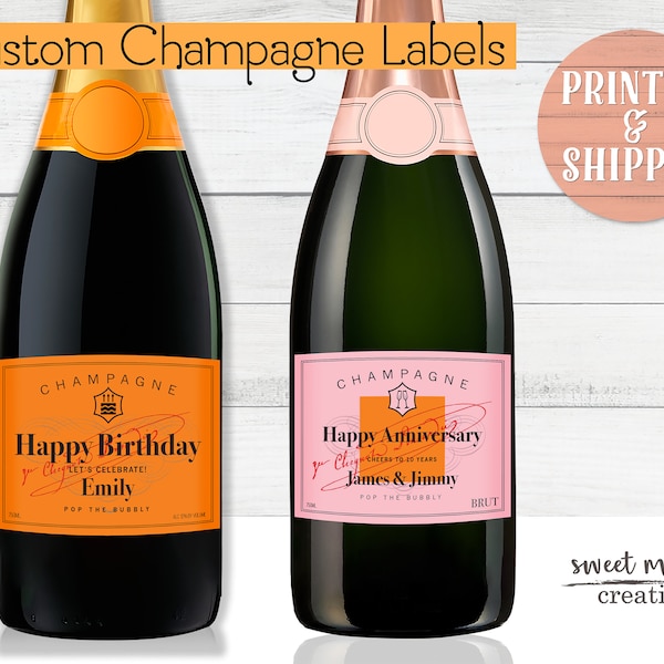 Champagne Labels - Etsy