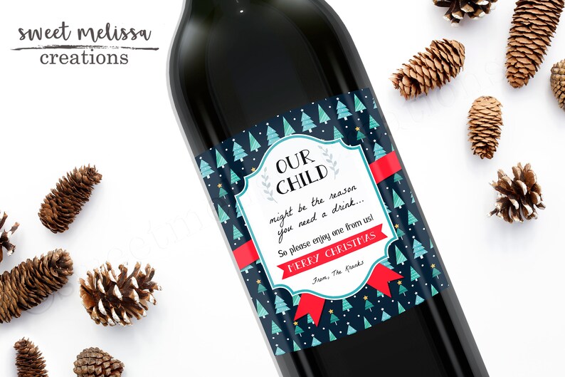 Our Child Might Be the Reason You Drink Wine Label Teacher - Etsy