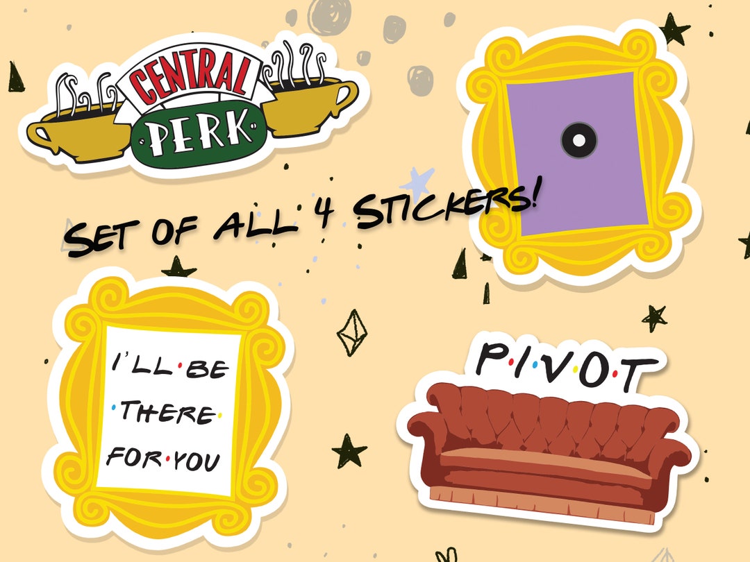 Friends TV Show Sticker Pack- Set of 4 Vinyl Sticker - Monicas Purple ...