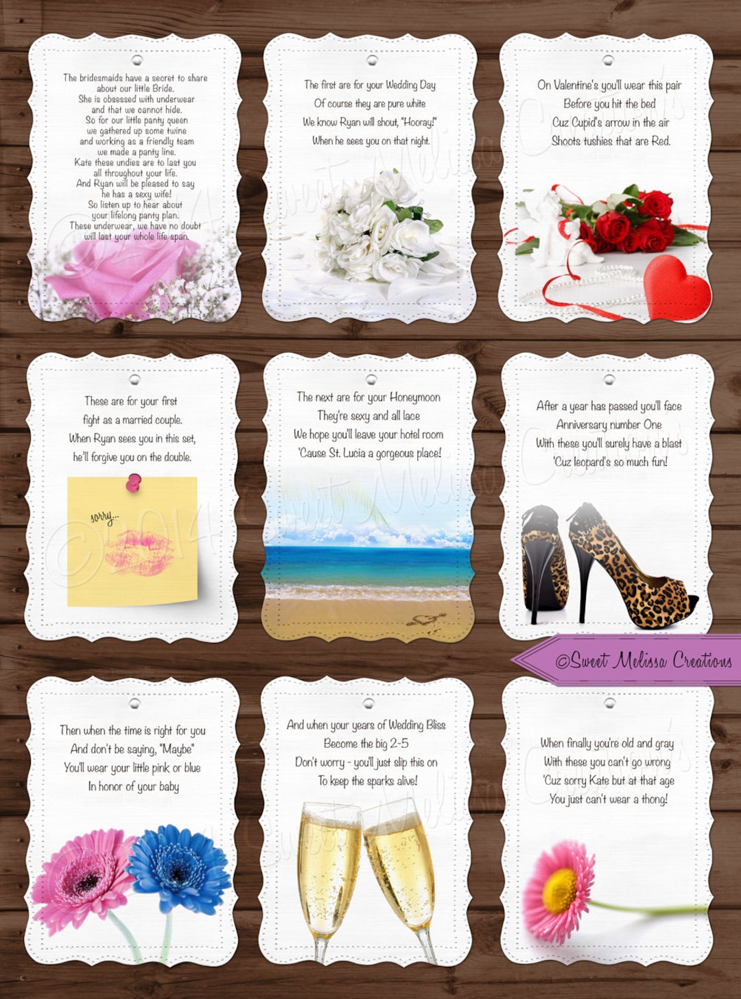 Lifelong Panty Line Poem - Bridal Shower - Bachelorette Party ...