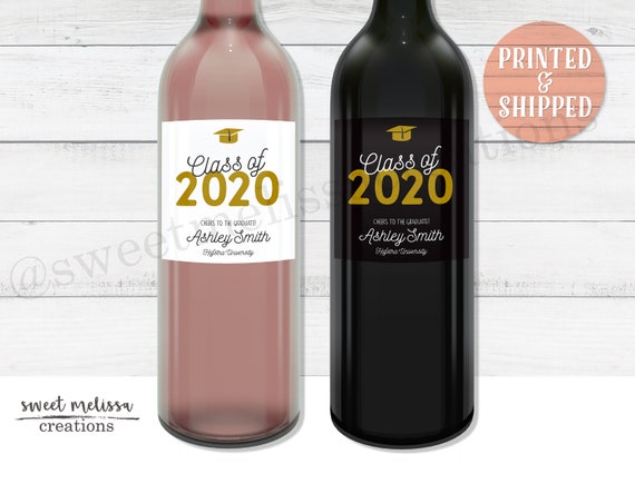 Graduation Wine Label Congratulations Graduate graduation | Etsy