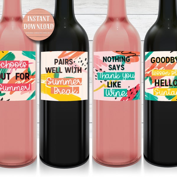 Teacher Wine Label - Etsy