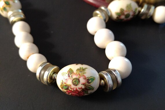 Cream colored Beaded Necklace inspired by exotic far … - Gem