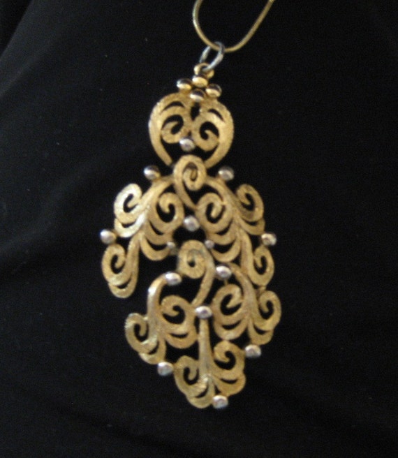 Signed Lisner Designer Art Deco Pendant Necklace. Uni… - Gem