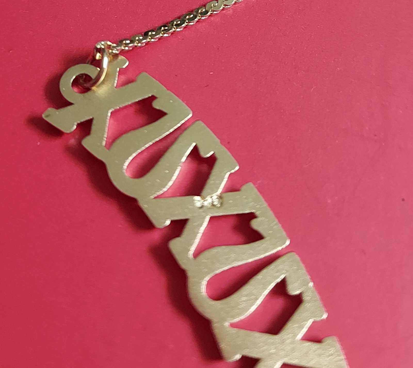Sorority Chi Omega Floating Greek Letter Necklace Lavalier Marked 925 ...