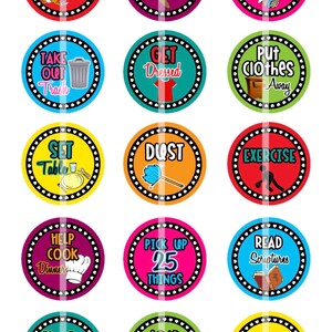 Chore Magnets, Bottle Cap Chores, Bottle Cap Magnets, to Do Magnets ...