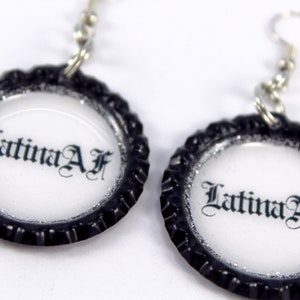 Latina Earrings Bottle Cap Earrings Mexican Earrings Latina | Etsy