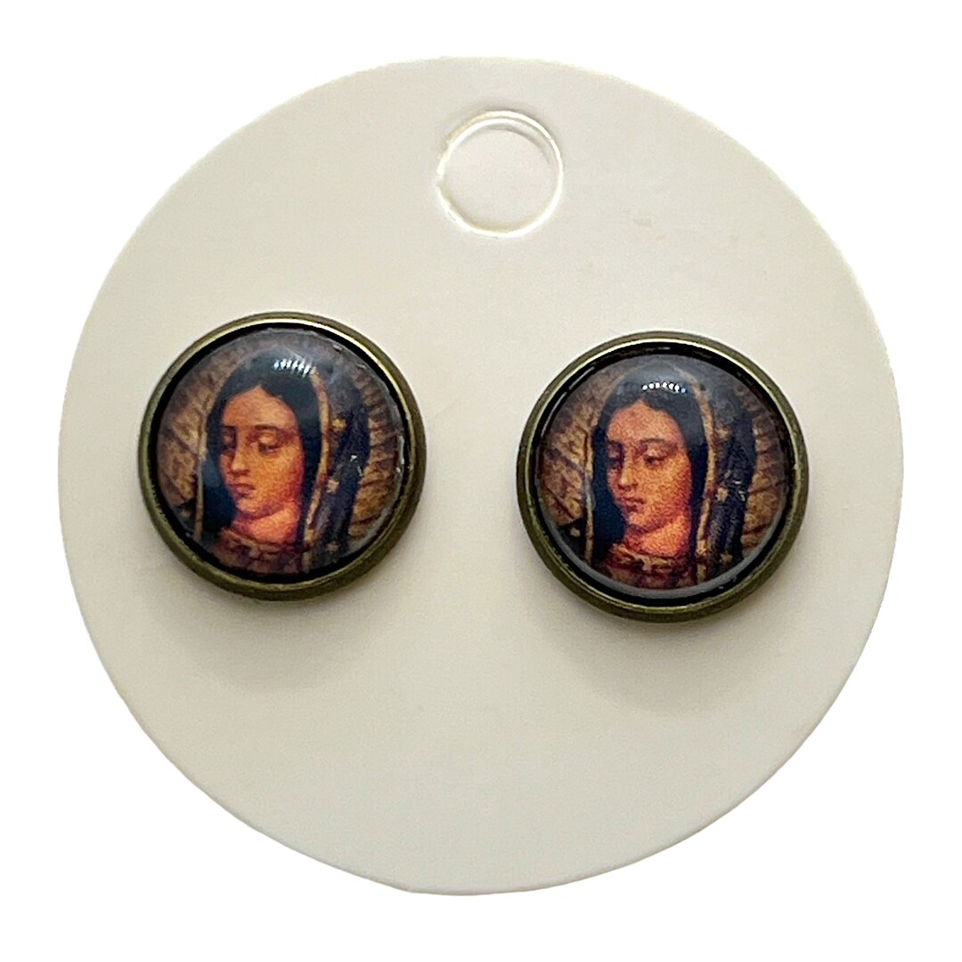 Virgen De Guadalupe, Mexican Jewelry, Latina Earrings, Post Earrings ...