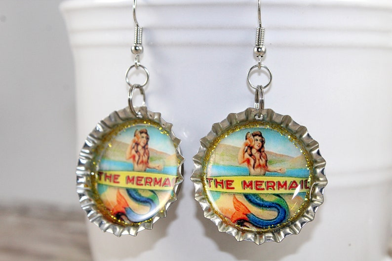 Vintage Circus Earrings, Circus Poster, Bottle Cap Jewelry, Sideshow ...