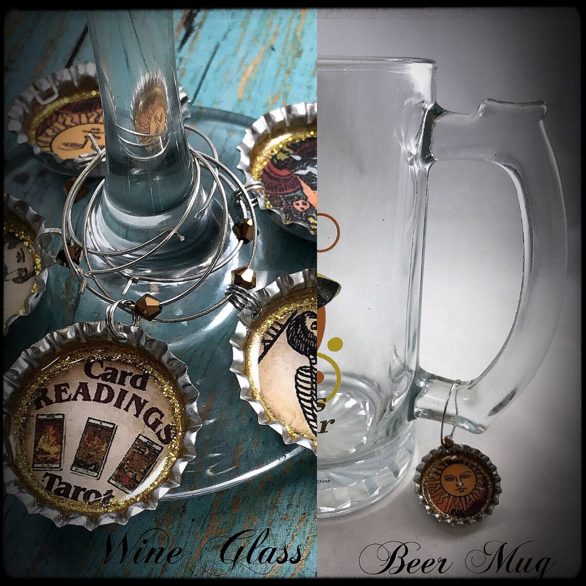 Zombie Wine Charms Pinup Wine Charms Zombie Drink Charms - Etsy