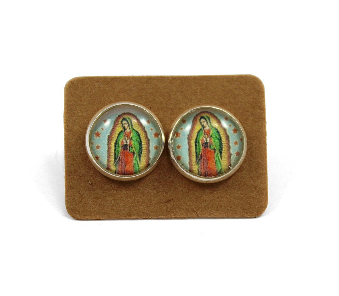 Virgen De Guadalupe, Mexican Jewelry, Latina Earrings, Post Earrings ...