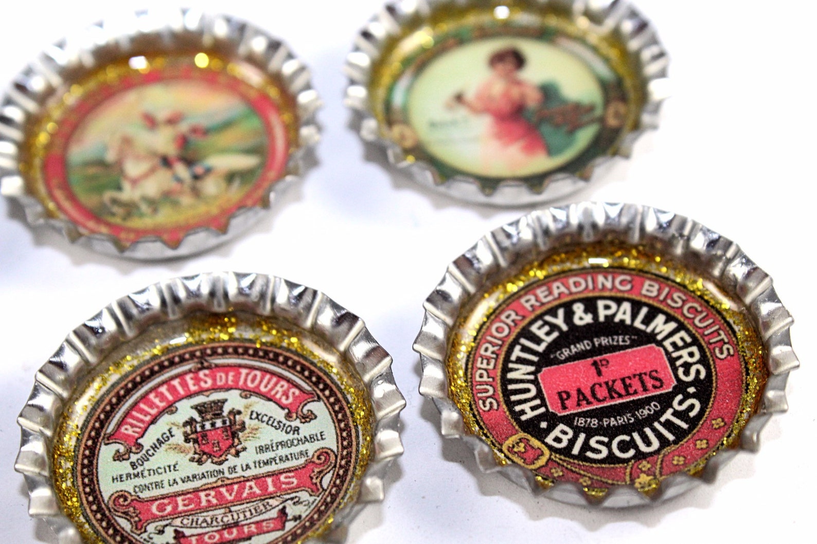 Vintage Metal Tin Box Magnets Bottlecap Magnets Vintage - Etsy