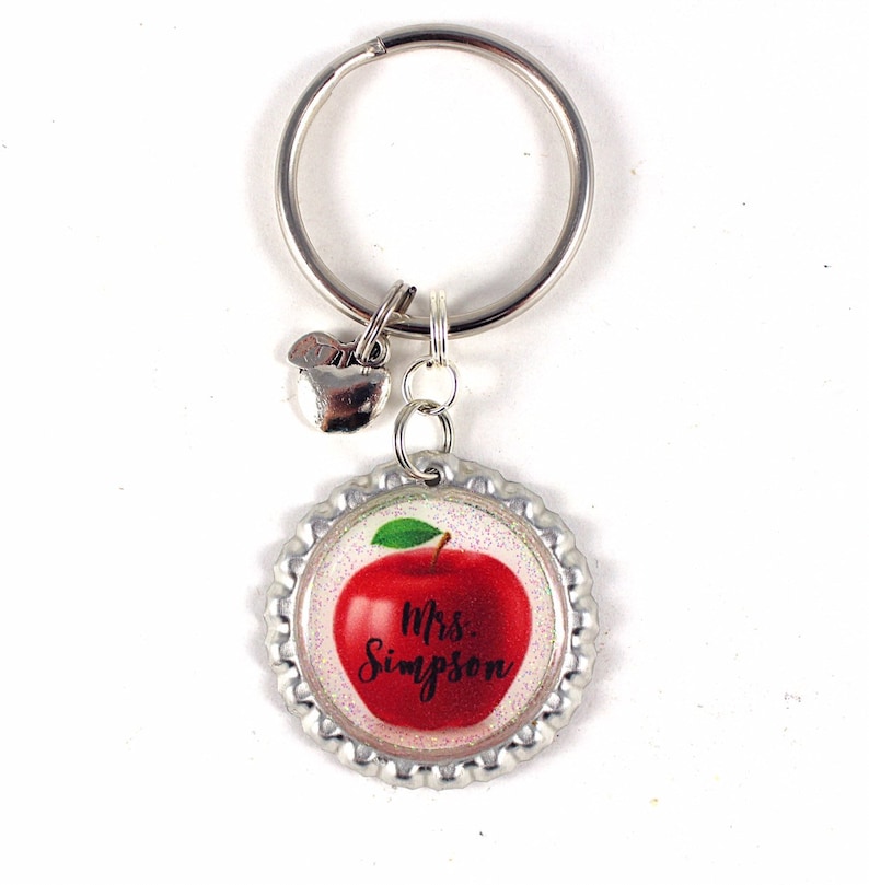 Custom Teacher Keychain Personalized Teacher Gift Apple - Etsy