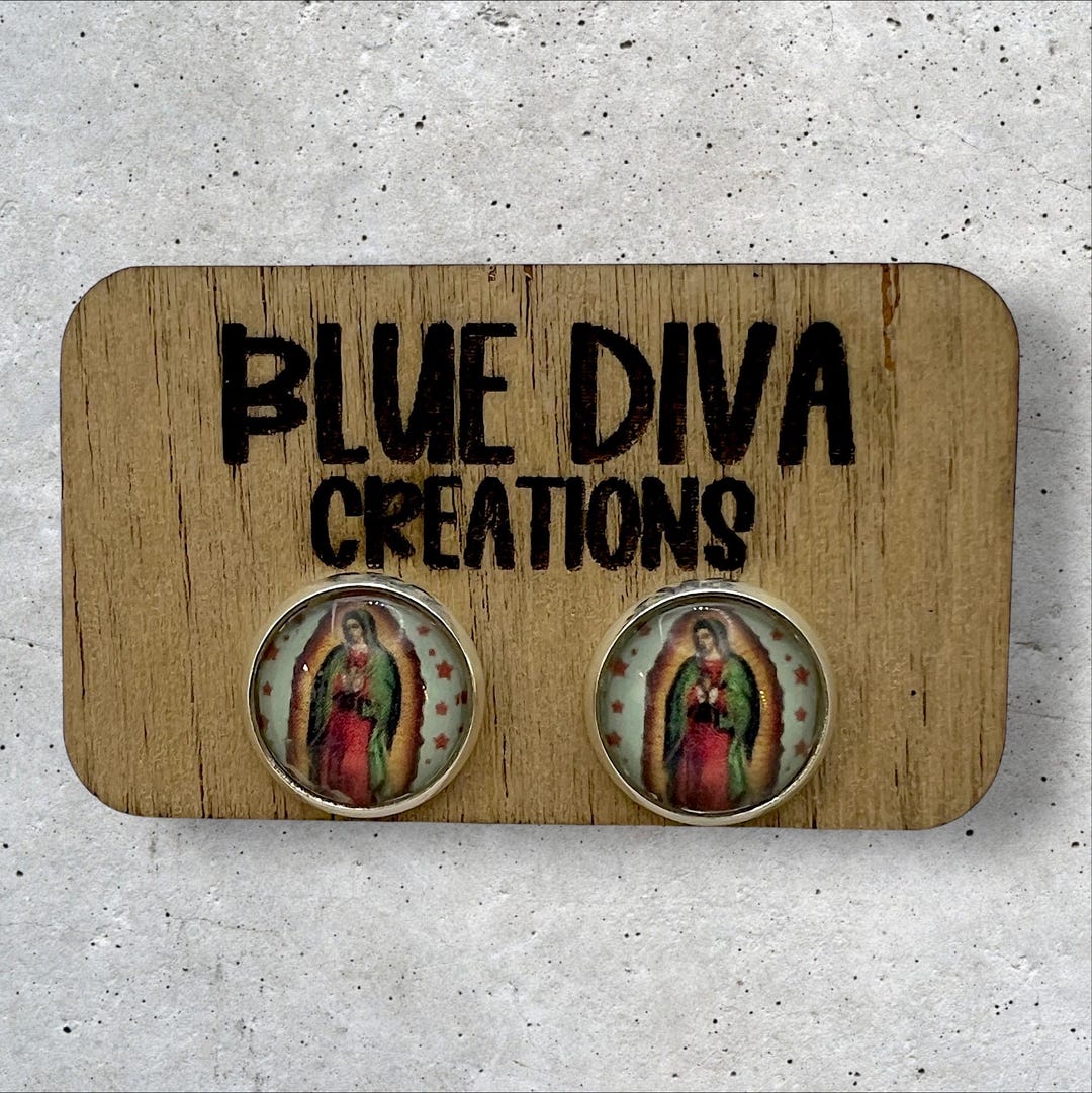 Virgen De Guadalupe, Mexican Jewelry, Latina Earrings, Post Earrings ...