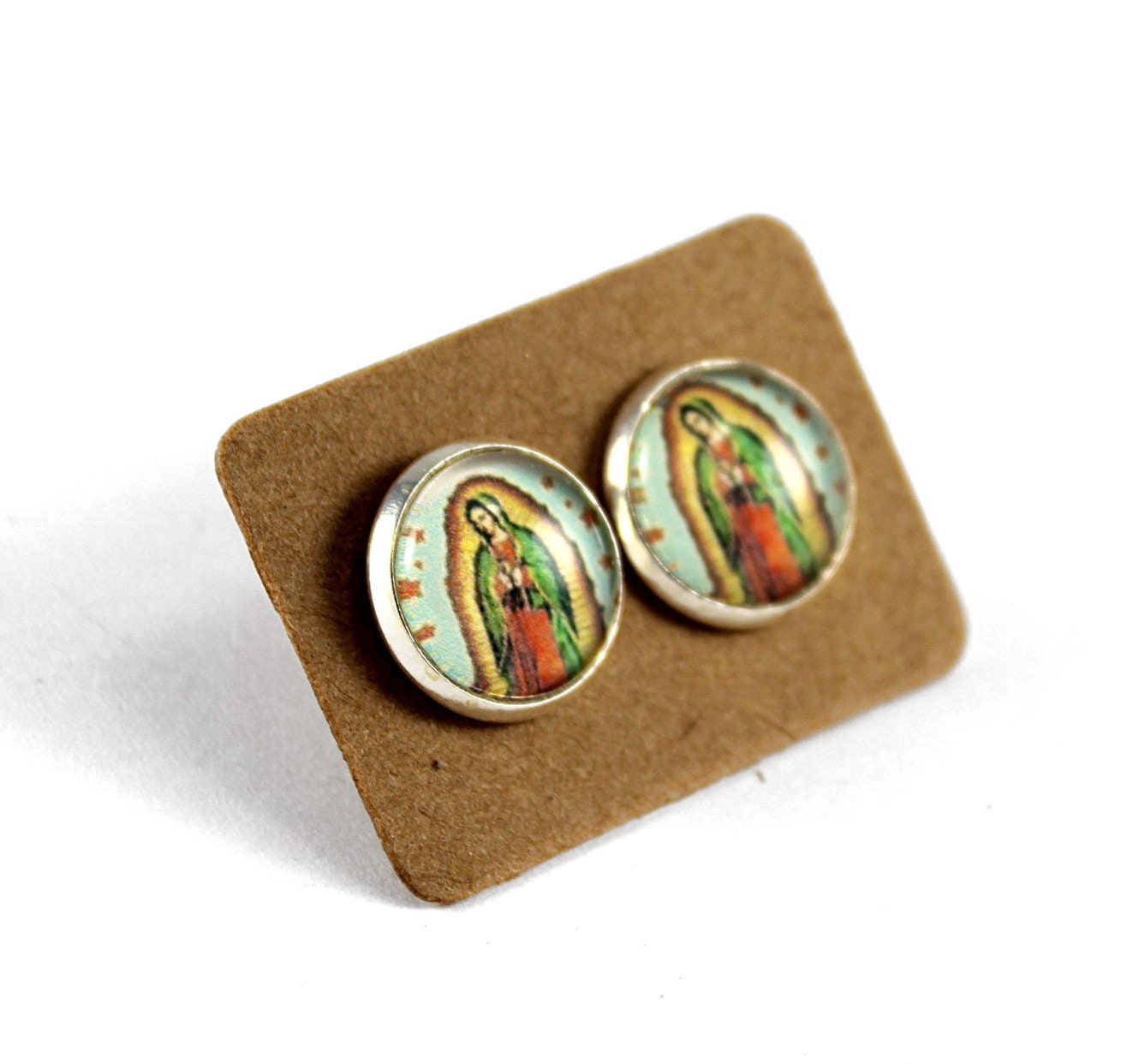 Virgen de Guadalupe Mexican Jewelry Latina Earrings Post | Etsy