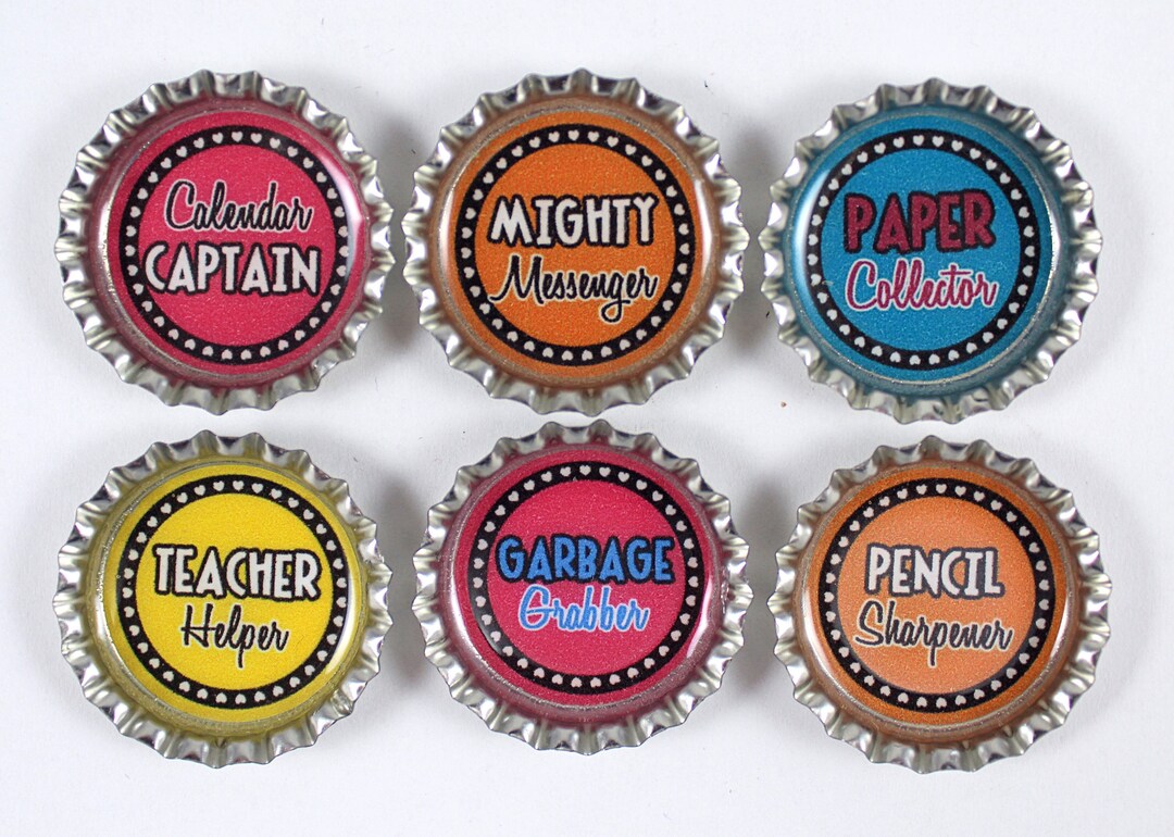 Classroom Magnets, Teacher Magnets, Classroom Helpers, Bottle Cap ...