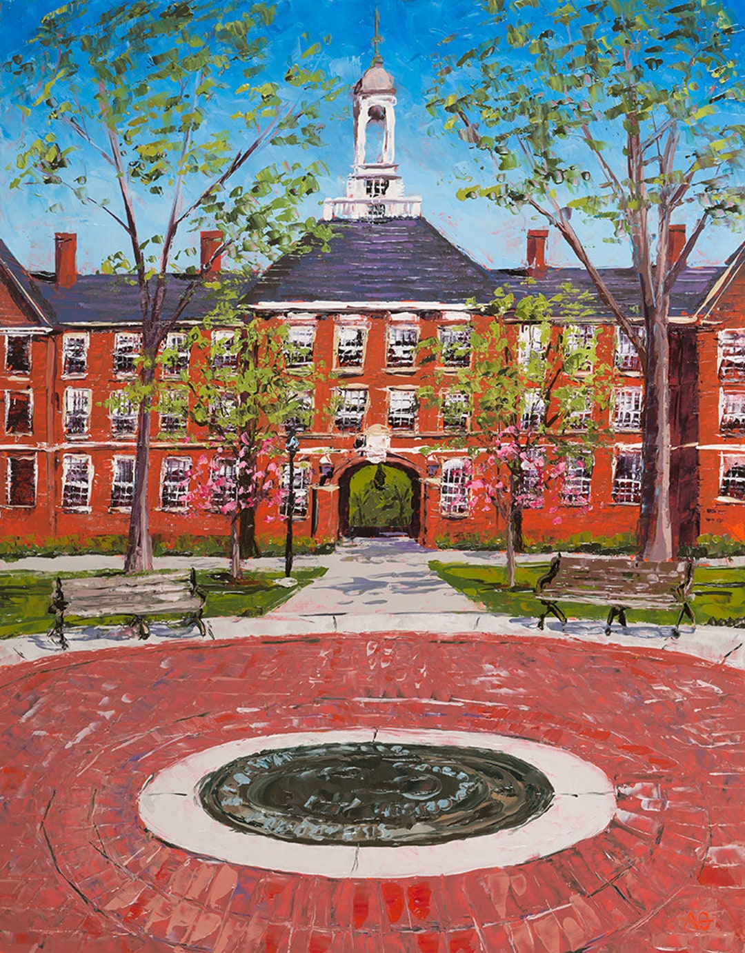 11" X 14" Palette Knife Painting of Upham Hall Arch, an Iconic Landmark ...