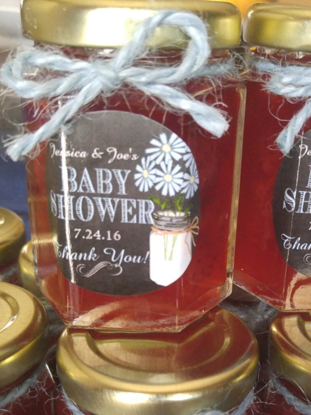 Baby Shower Jam Favors/ 25 Rustic Mini Jam Favors / Country Chalkboard ...